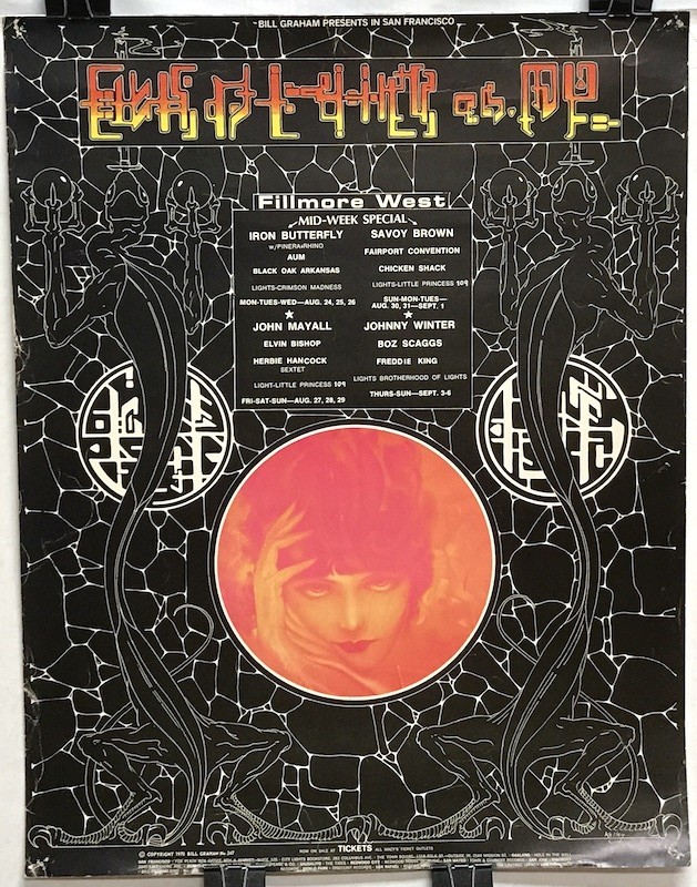 Fillmore West Iron Butterfly Original Concert Poster
